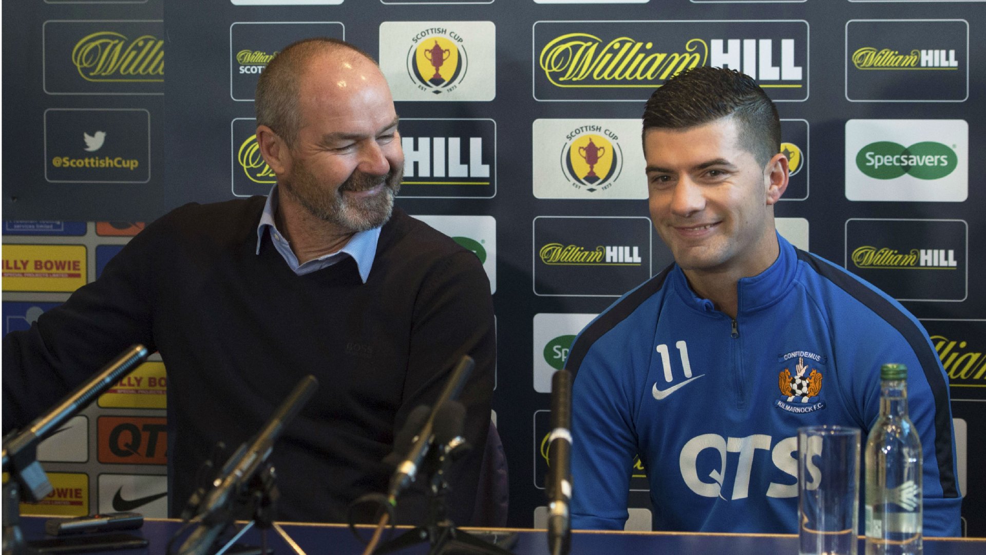 Steve Clarke and Jordan Jones | Pre-Forfar Athletic - Kilmarnock FC