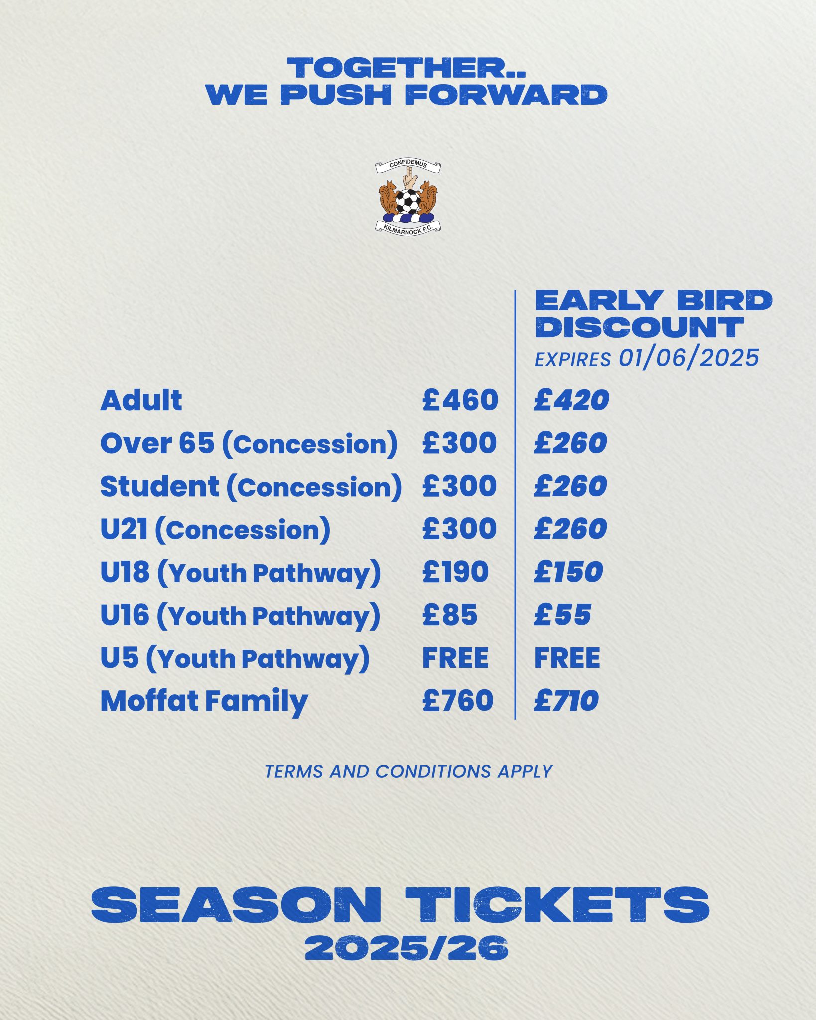 Together... We Push Forward: Season Ticket 2025/26 information ...
